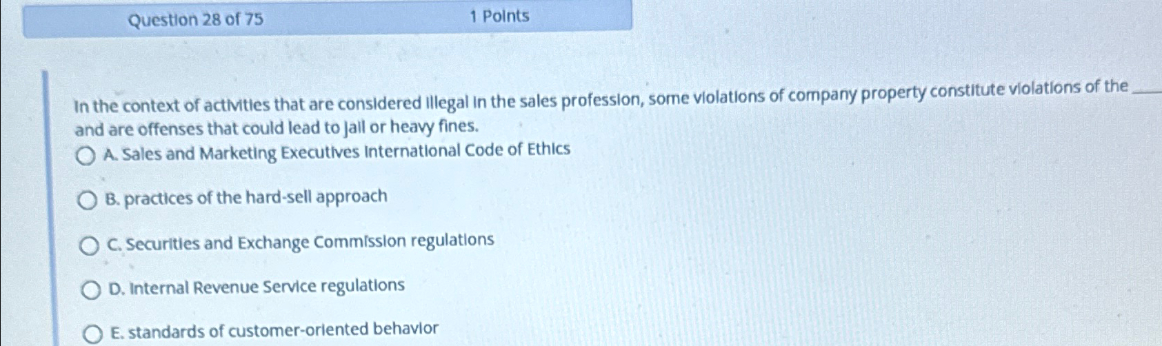 Solved Question 28 ﻿of 751 ﻿PointsIn the context of | Chegg.com