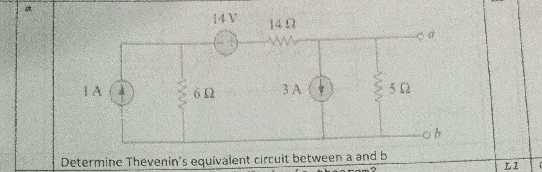 Solved Determine Thevenin's equivalent circuit between a and | Chegg.com