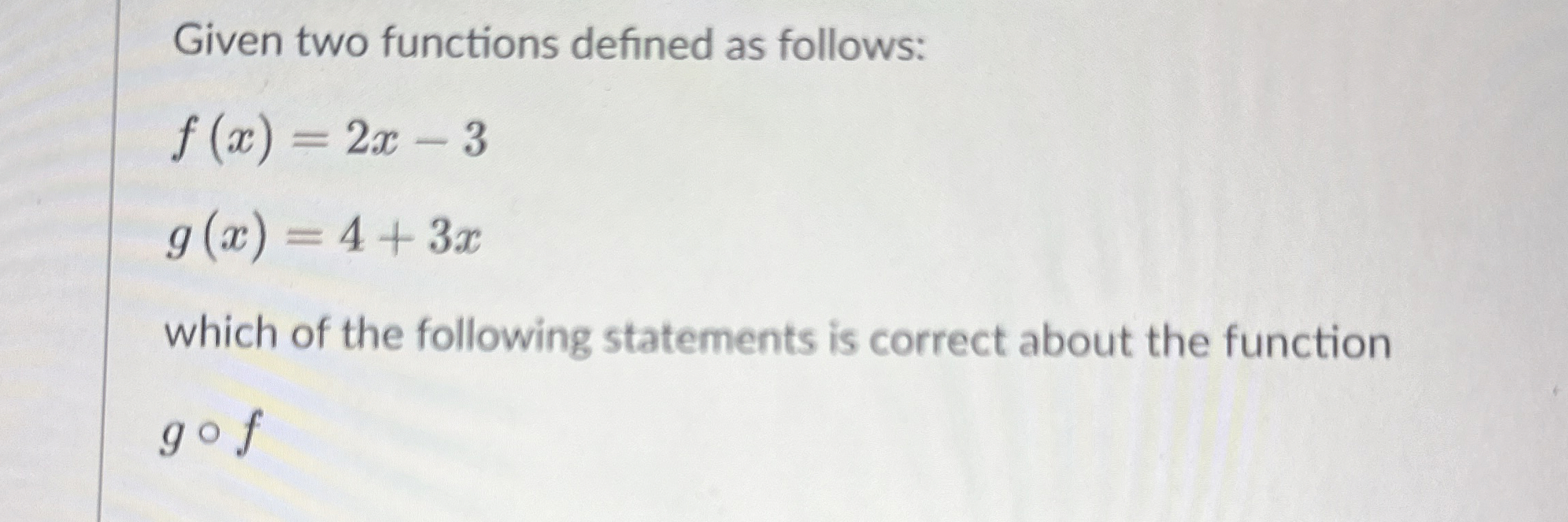 Solved Given two functions defined as | Chegg.com