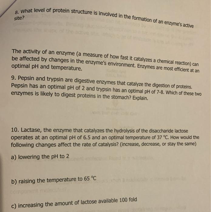 Solved 5. Some denaturation of proteins can be reversible. | Chegg.com
