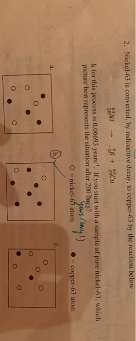 Solved 2. Nickel-63 is converted, by radioactive decay, to | Chegg.com