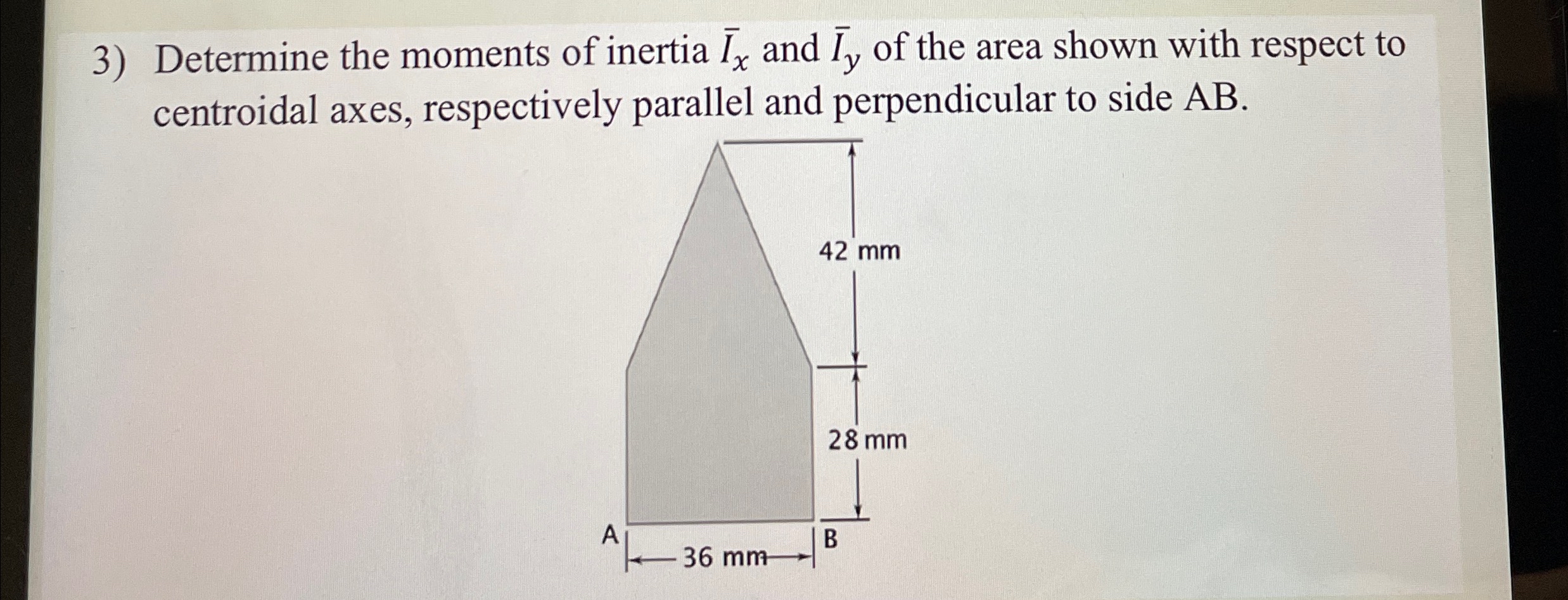 Solved Determine the moments of inertia ?bar (I)x ﻿and | Chegg.com