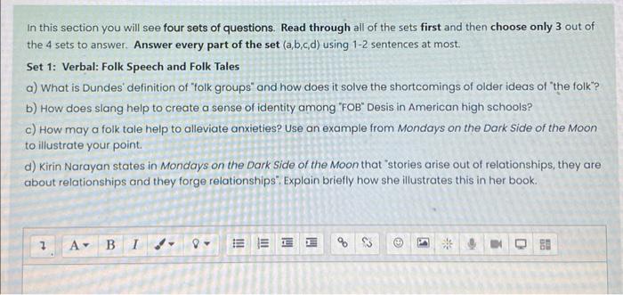 In this section you will see four sets of questions. | Chegg.com