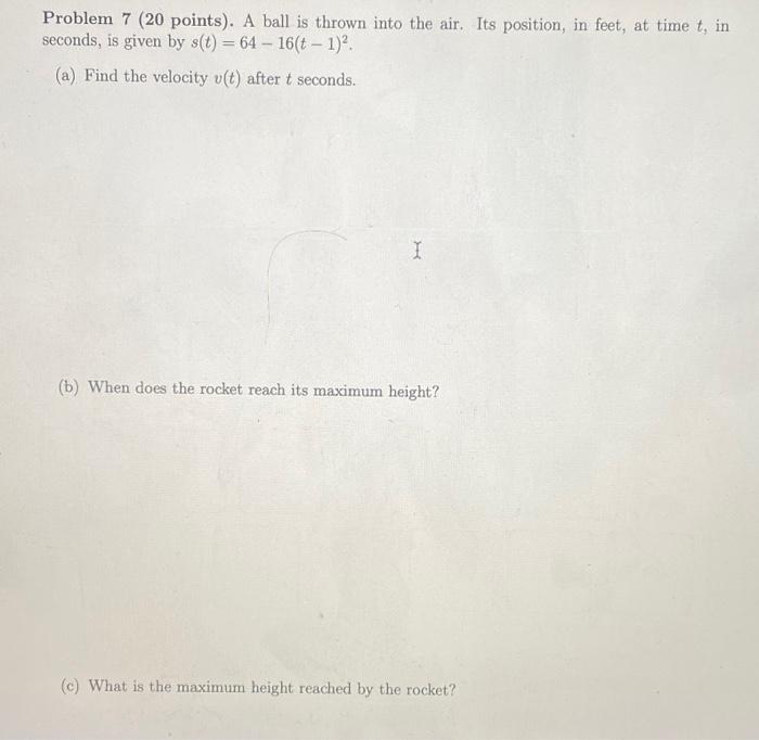 Solved Problem 7 ( 20 points). A ball is thrown into the | Chegg.com