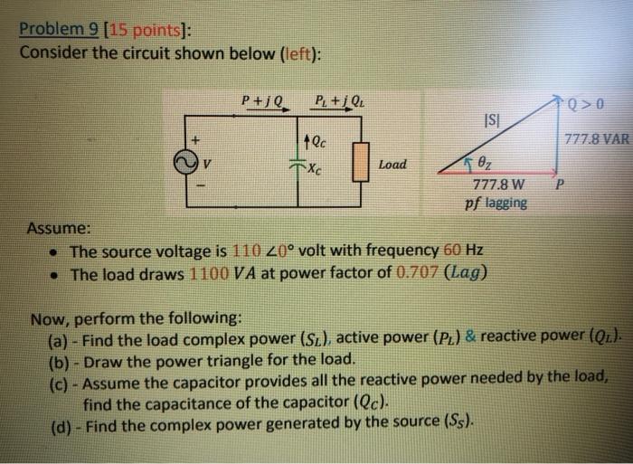 Solved Problem 9 [15 points]: Consider the circuit shown | Chegg.com