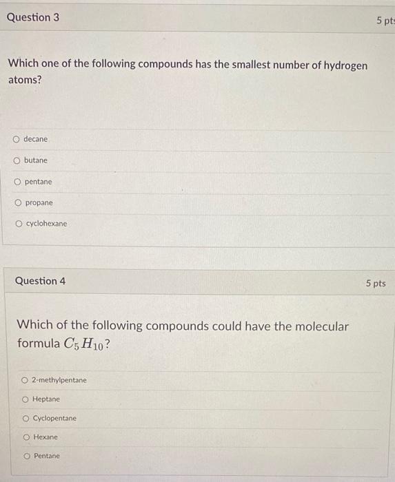 Solved Which one of the following compounds has the smallest | Chegg.com