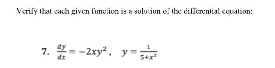 Solved Verify that each given function is a solution of the | Chegg.com