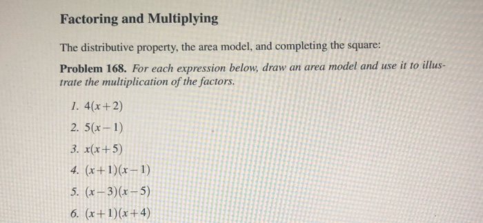 Solved Factoring and Multiplying The distributive property, | Chegg.com