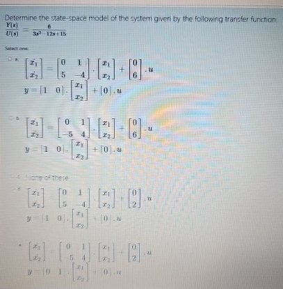 Solved How to solve Determine the state-space model of the | Chegg.com