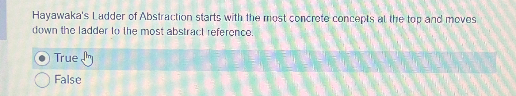 Solved Hayawaka's Ladder of Abstraction starts with the most | Chegg.com