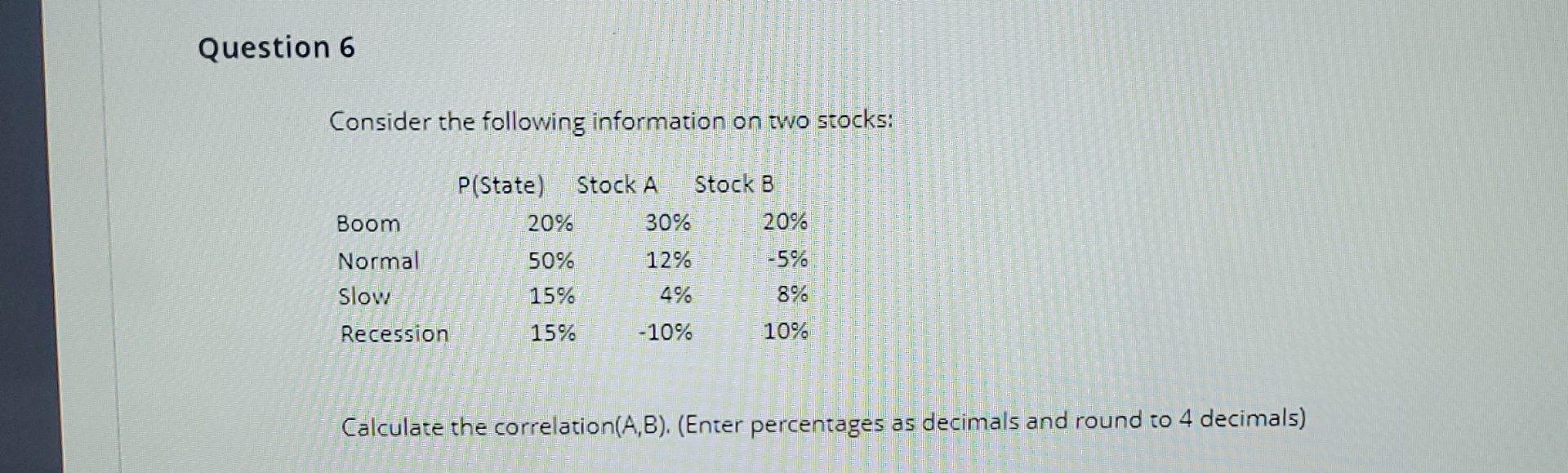 Solved Question 6Consider the following information on two | Chegg.com