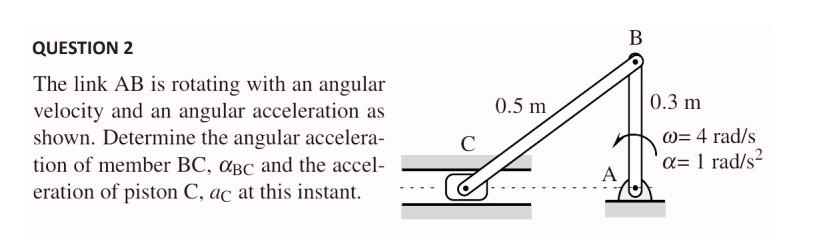 Solved The link AB is rotating with an angular velocity and | Chegg.com