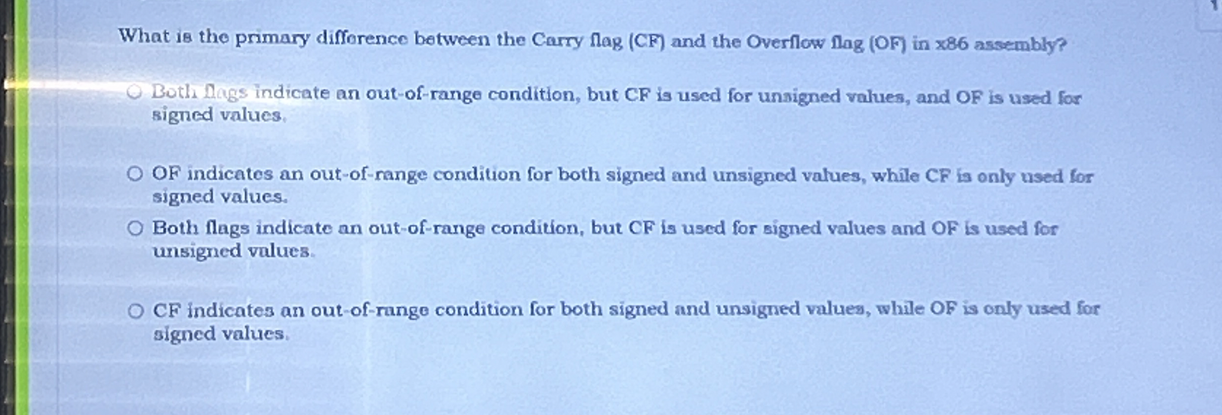 Solved What is the primary difforence between the Carry Ω | Chegg.com