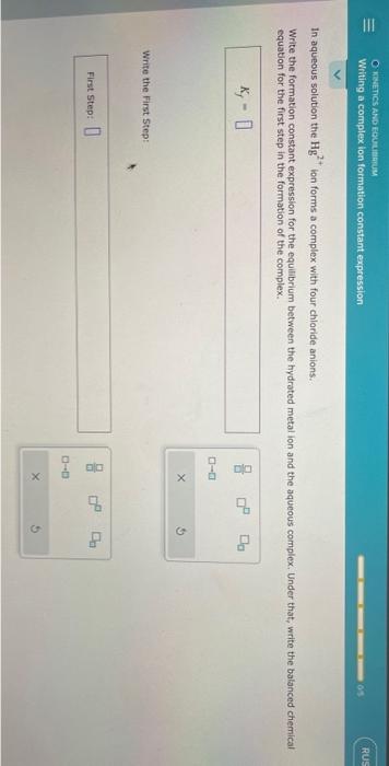 Solved In aqueous solution the Hg2+ lon forms a complex with | Chegg.com