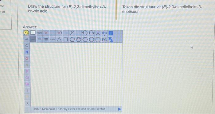 Solved ete it of Draw the structure for | Chegg.com