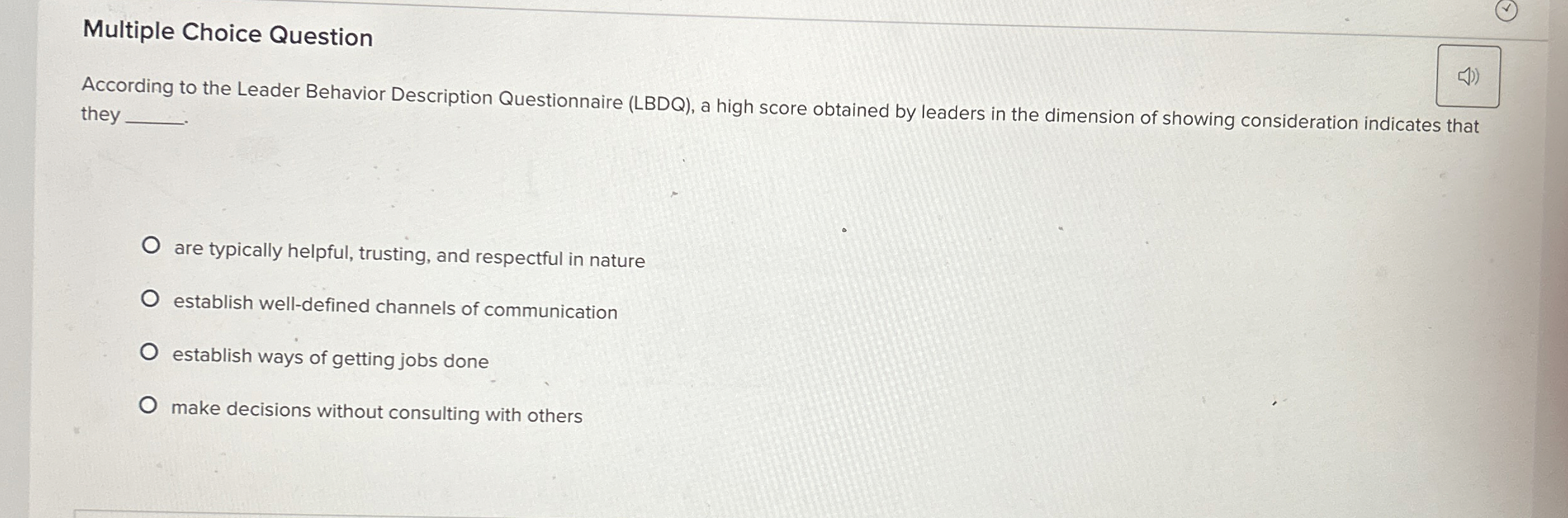 Solved Multiple Choice QuestionAccording to the Leader | Chegg.com