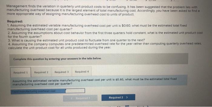 Solved Exercise 2-11 (Algo) Varying Plantwide Predetermined | Chegg.com