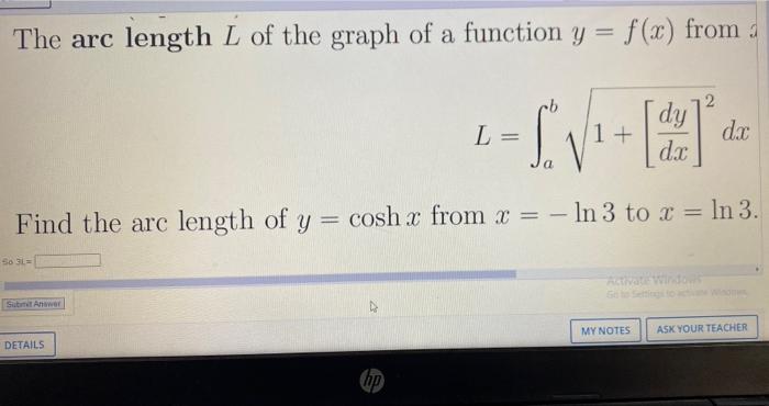 Solved The arc length L of the graph of a function y = f(x) | Chegg.com
