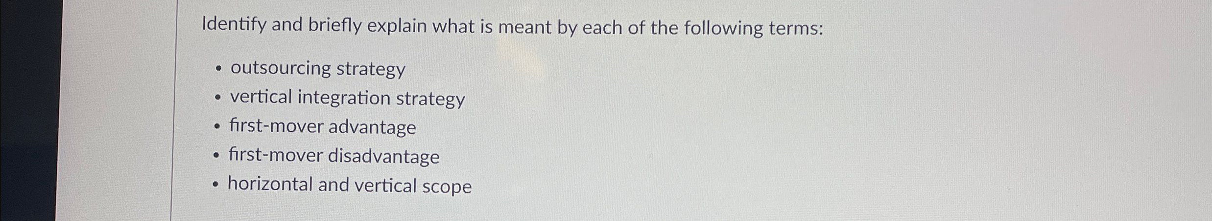 Solved Identify and briefly explain what is meant by each of | Chegg.com