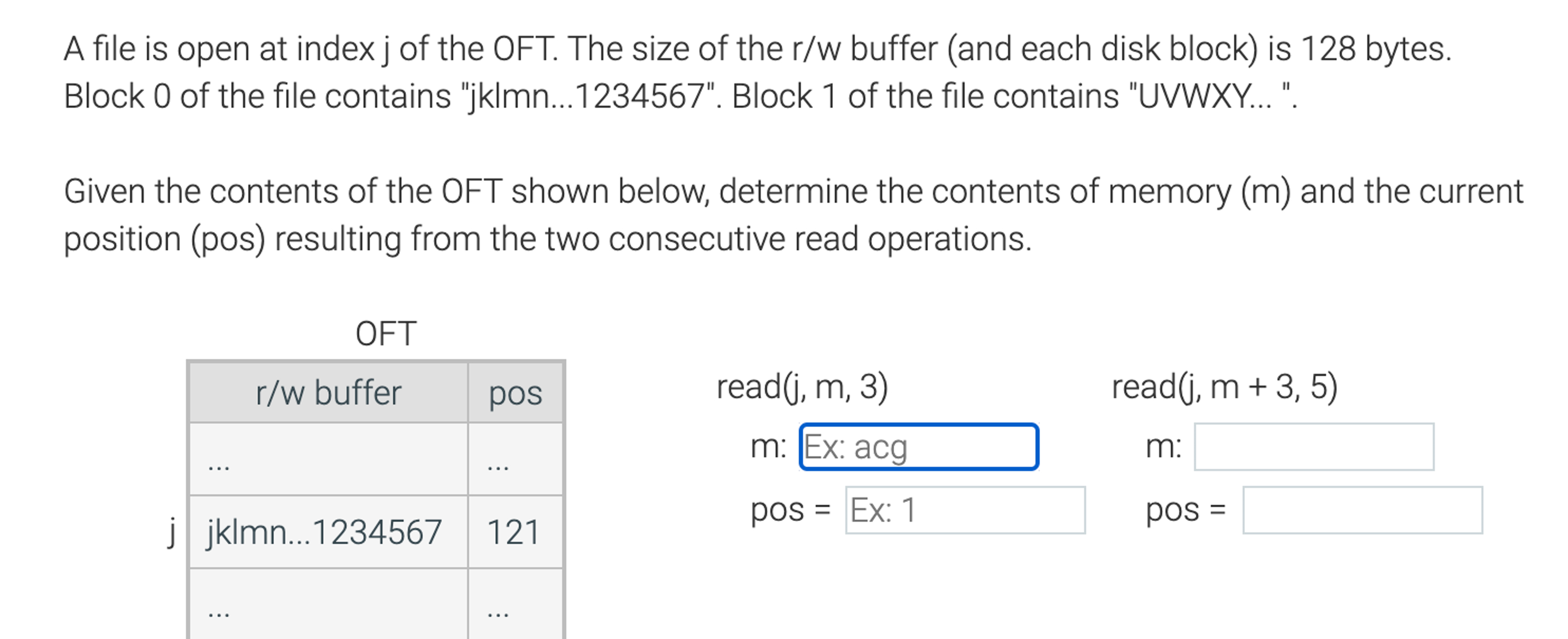 Solved read(j,m,3)read(j,m+3,5)m:m ﻿:pos =, ﻿pos = | Chegg.com
