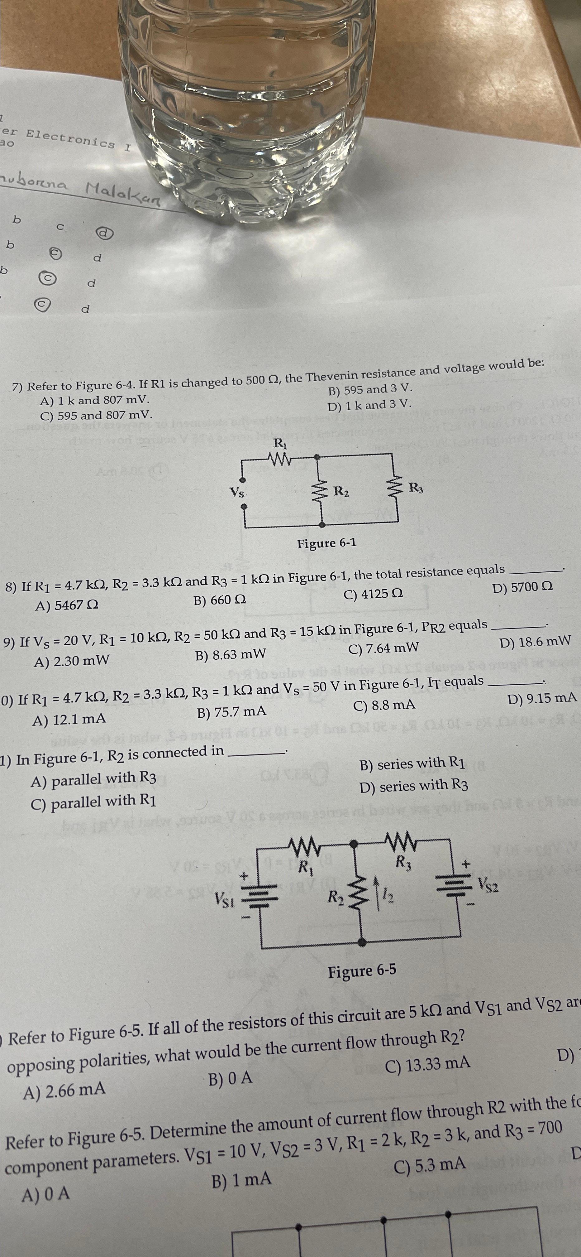 Refer to Figure 6-4. ﻿If R1 ﻿is changed to 500Ω, ﻿the | Chegg.com