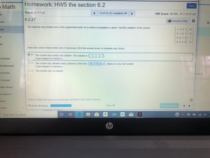 Solved Math Save Homework: HW5 the section 6.2 Score: 0 of 1 | Chegg.com