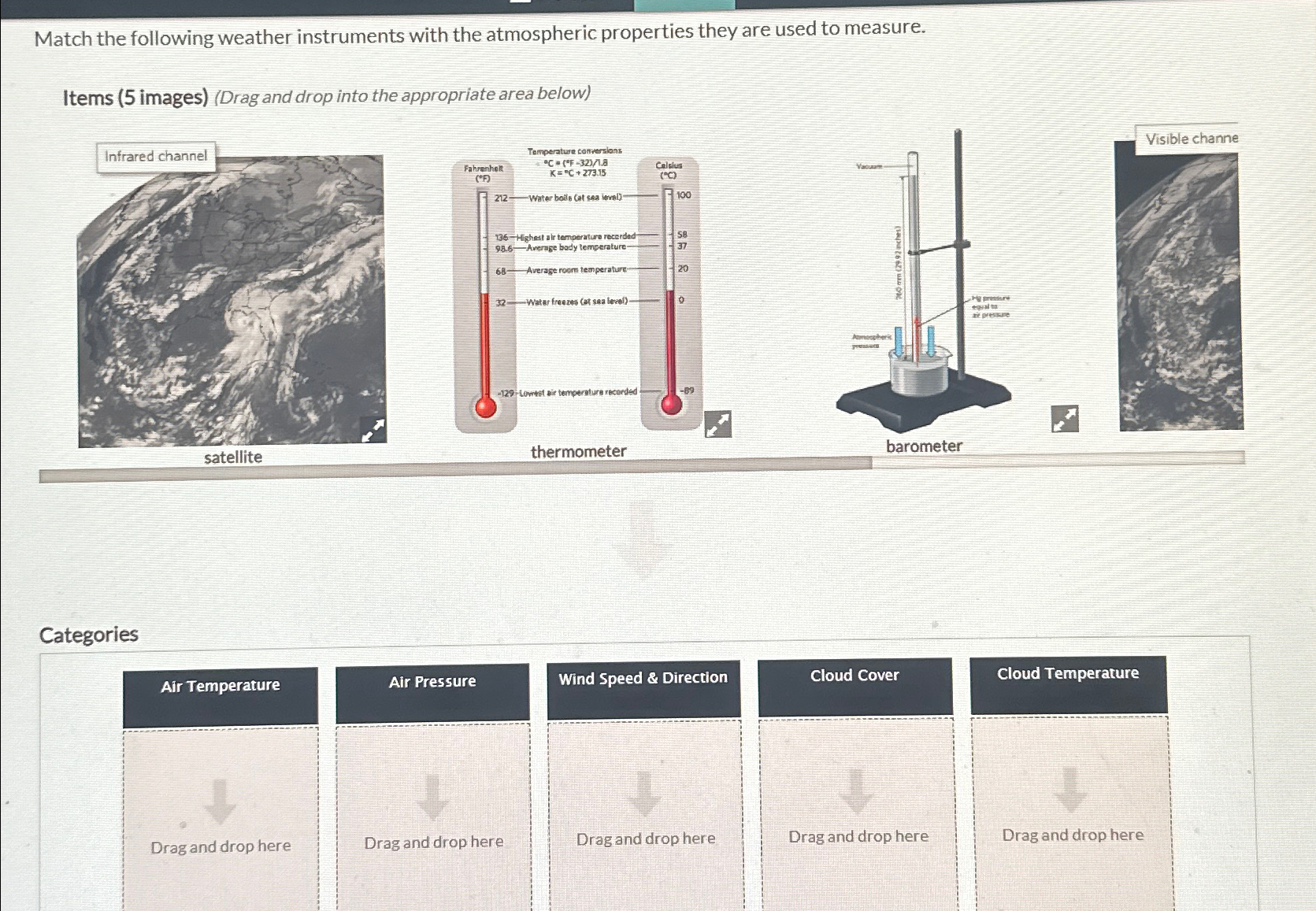 Solved Match the following weather instruments with the | Chegg.com