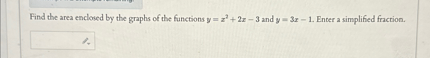 Solved Find the area enclosed by the graphs of the functions | Chegg.com