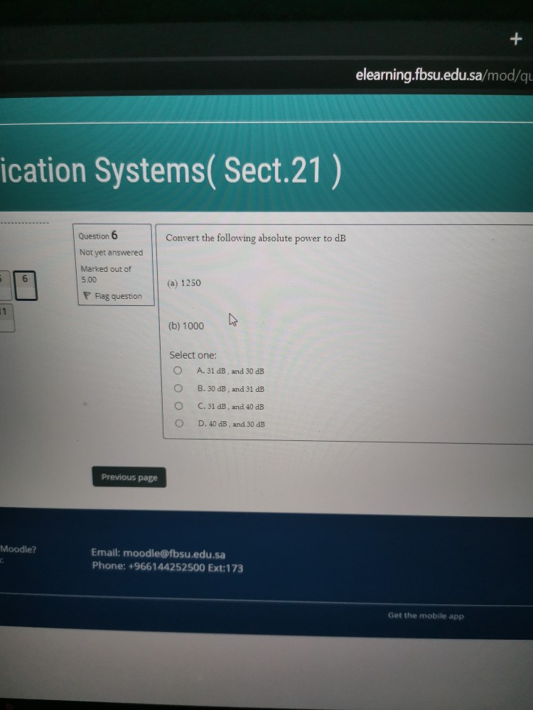 Solved elearning.fbsu.edu.sa/mod/qu ication Systems( | Chegg.com