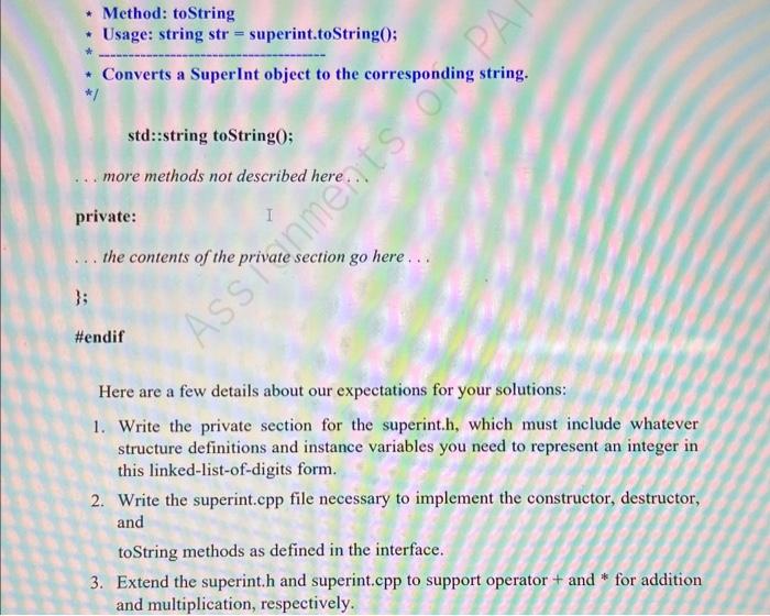 Solved Problem 2 Designing \& Implementing Powerful SuperInt | Chegg.com