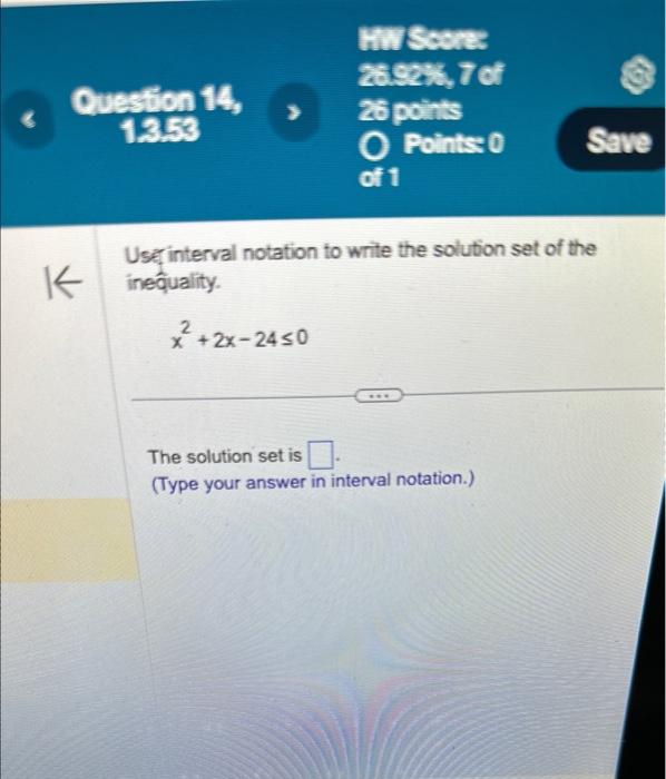 Solved Use interval notation to write the solution set of | Chegg.com