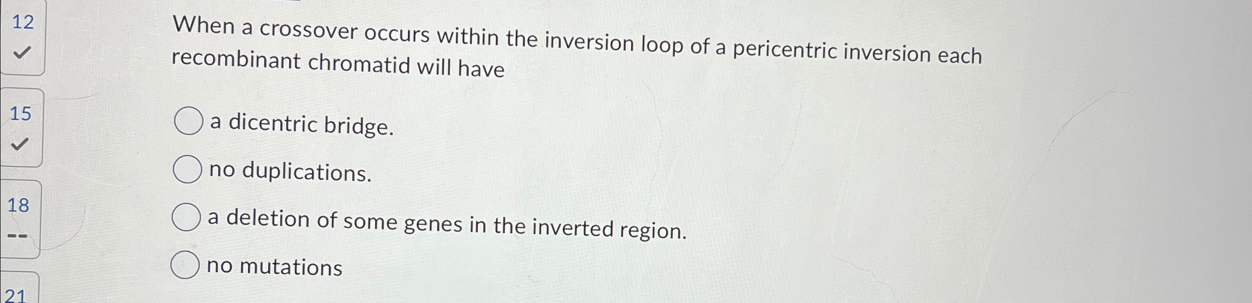 Solved When a crossover occurs within the inversion loop of | Chegg.com