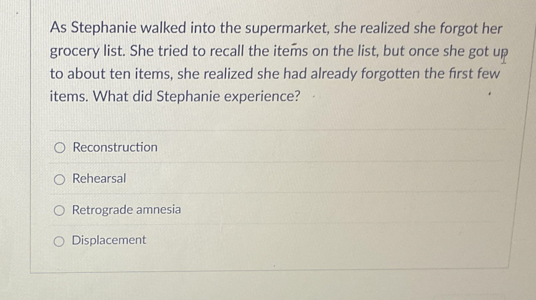 Solved As Stephanie walked into the supermarket, she | Chegg.com