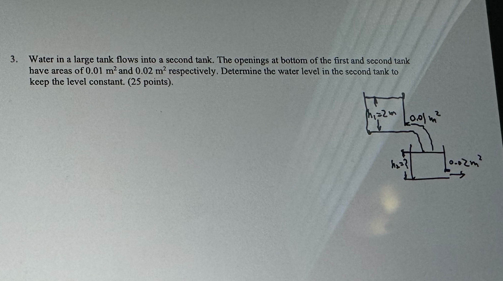 Solved How to solve Water in a large tank flows into a | Chegg.com
