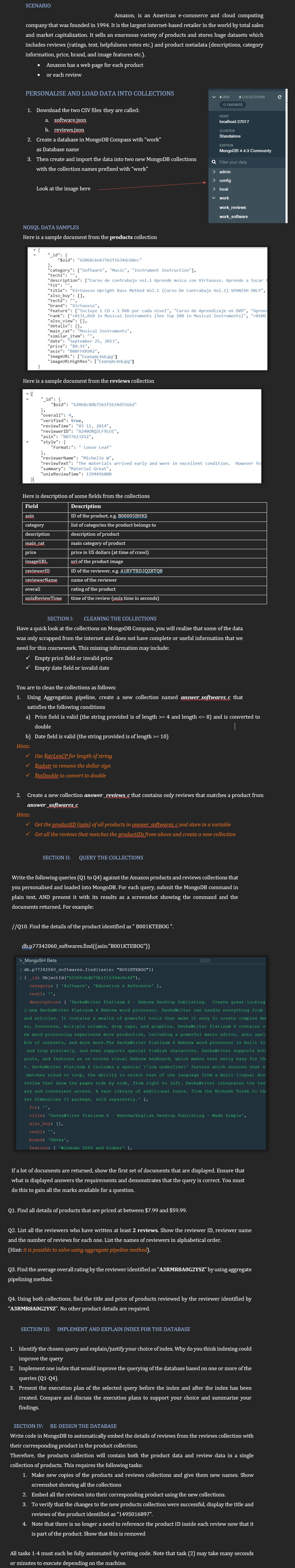 Solved Task: Use MongoDB to do the following: 1. | Chegg.com
