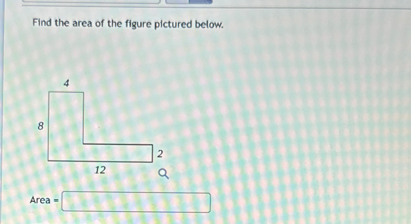 Solved Find the area of the figure pictured below.Area = | Chegg.com