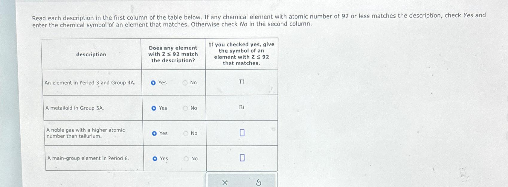 Solved Read each description in the first column of the | Chegg.com