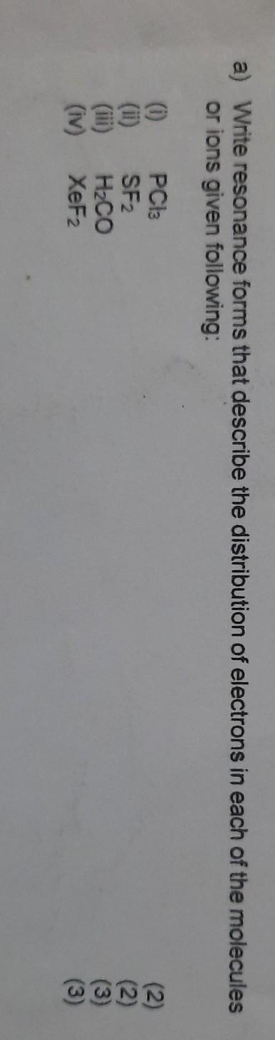 Solved a) Write resonance forms that describe the | Chegg.com