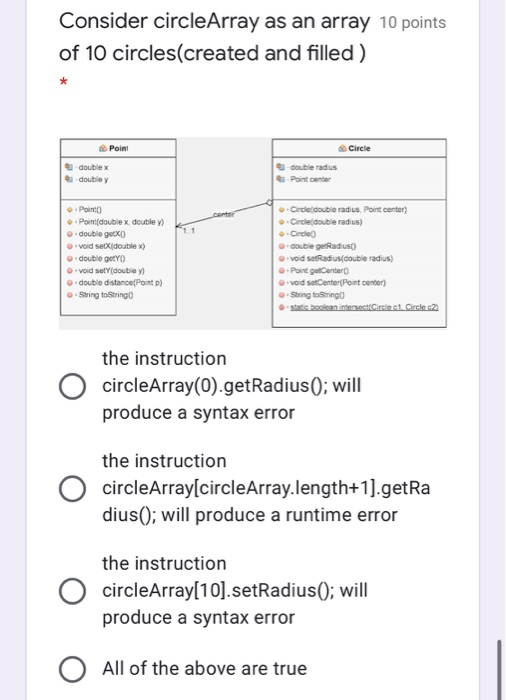 Solved Assume an array of 10 objects. 10 points The last | Chegg.com