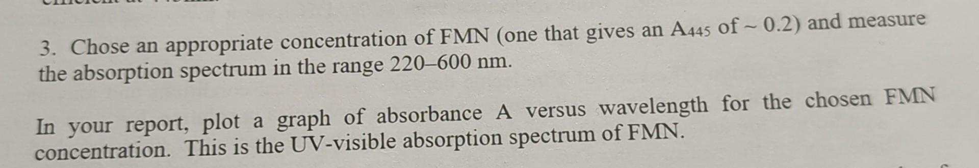 Solved Measure the absorption spectrum of FMN in the | Chegg.com
