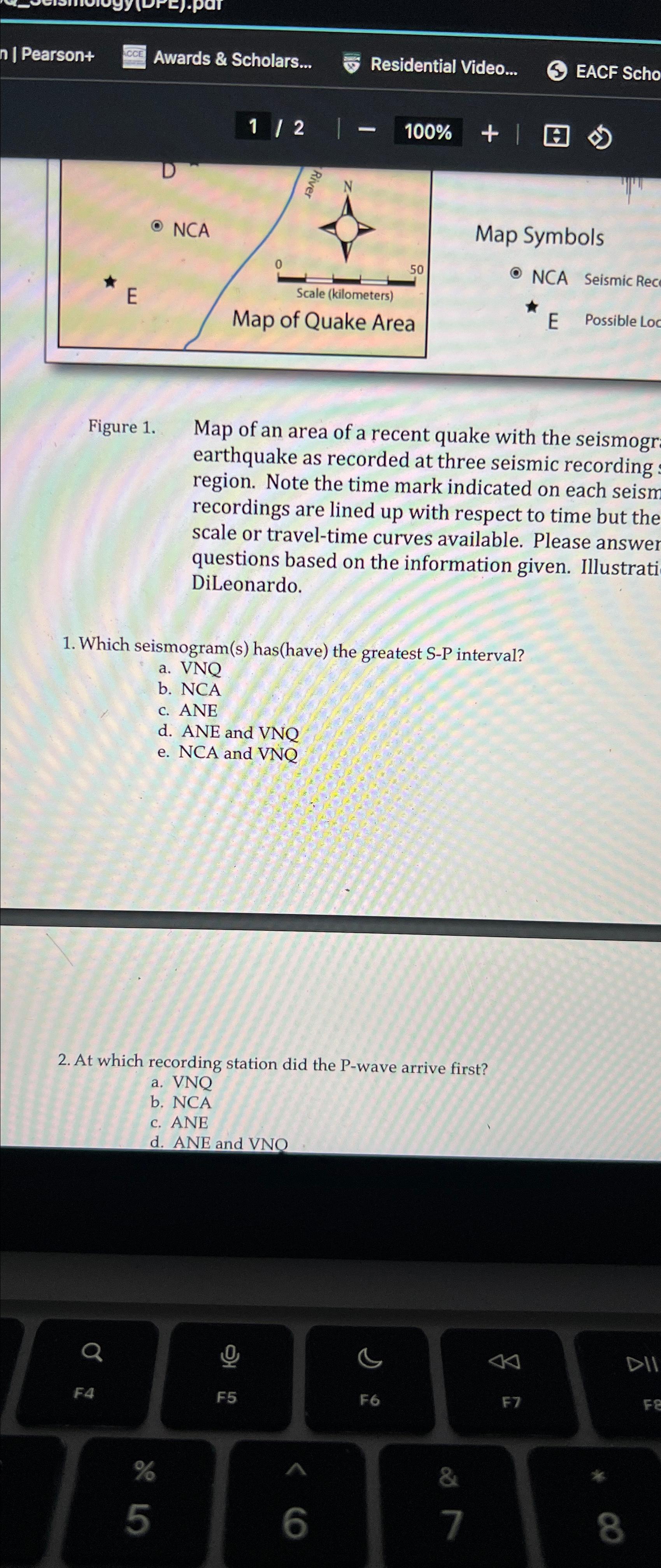 Solved 12100%Map SymbolsNCA Seismic RecE Possible LocFigure | Chegg.com