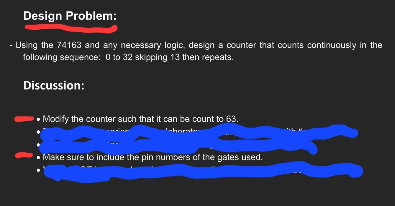 Solved Design Problem: - Using the 74163 and any necessary | Chegg.com