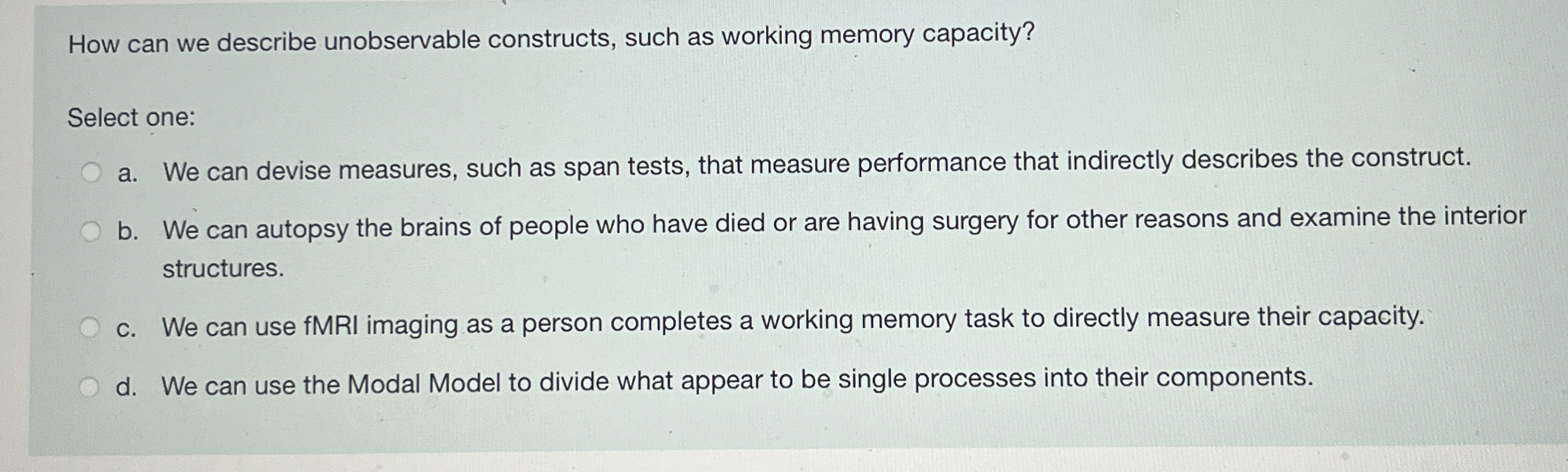 Solved How can we describe unobservable constructs, such as | Chegg.com