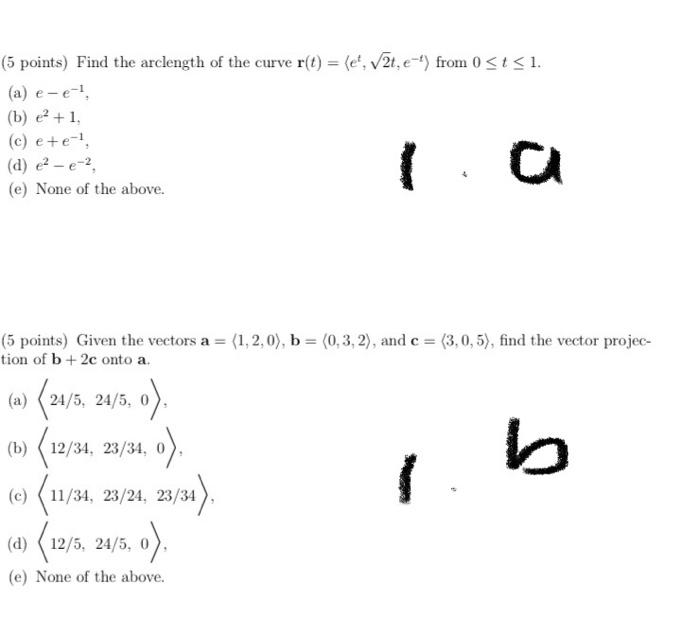 Solved (5 points) Find the arclength of the curve r(t) = | Chegg.com