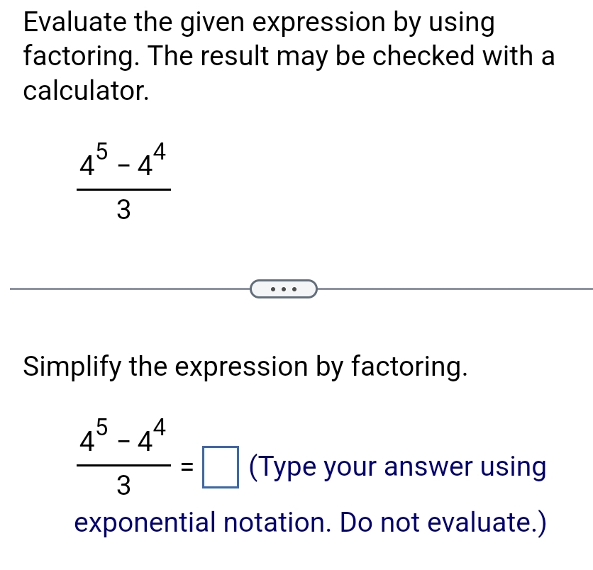Solved Evaluate the given expression by using factoring. The | Chegg.com