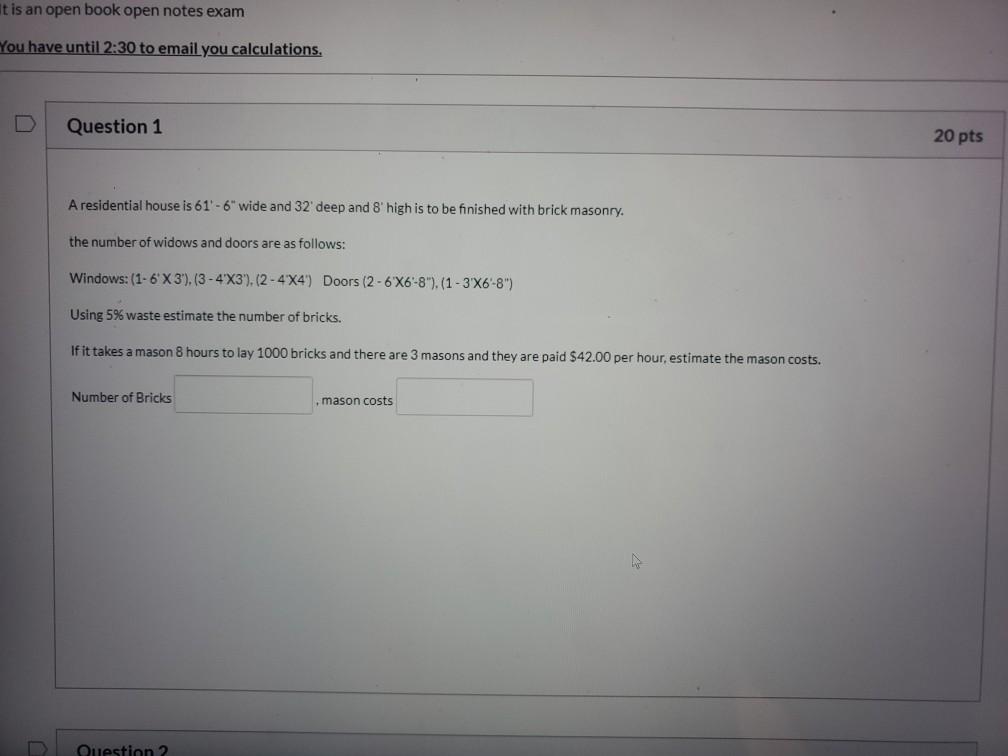 Solved It is an open book open notes exam You have until | Chegg.com
