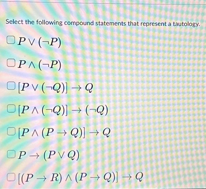 Solved Select the following compound statements that | Chegg.com