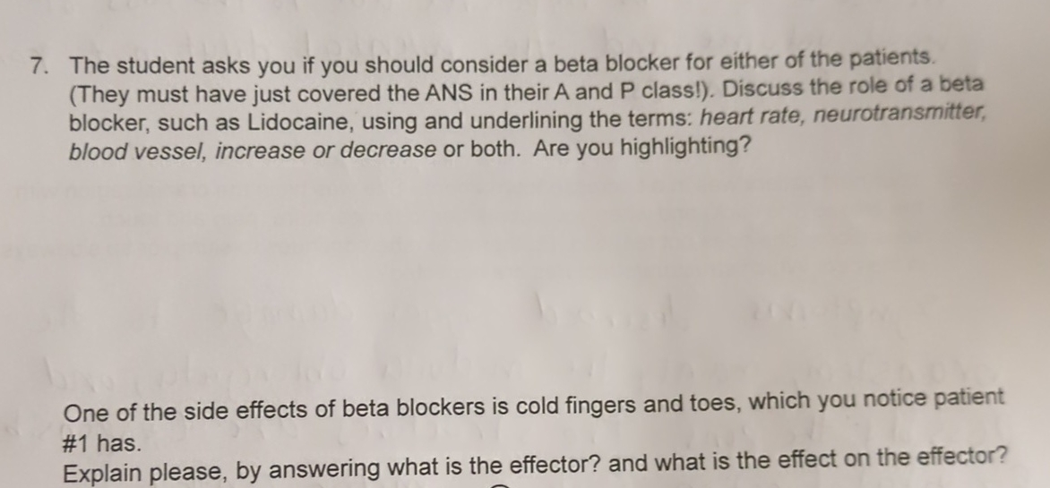 Solved The student asks you if you should consider a beta | Chegg.com