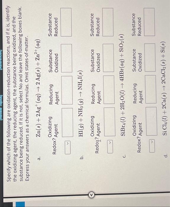 Solved Spec the , subs Exp!SiCl4(l)+2Ca(s)→2CaCl2(s)+Si(s) | Chegg.com