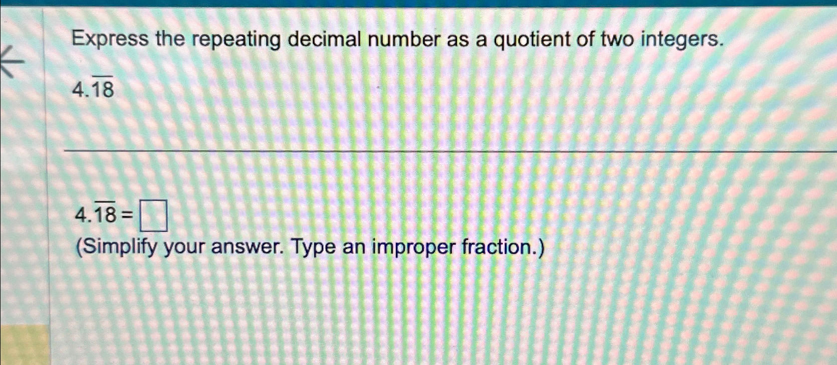 Solved Express the repeating decimal number as a quotient of | Chegg.com